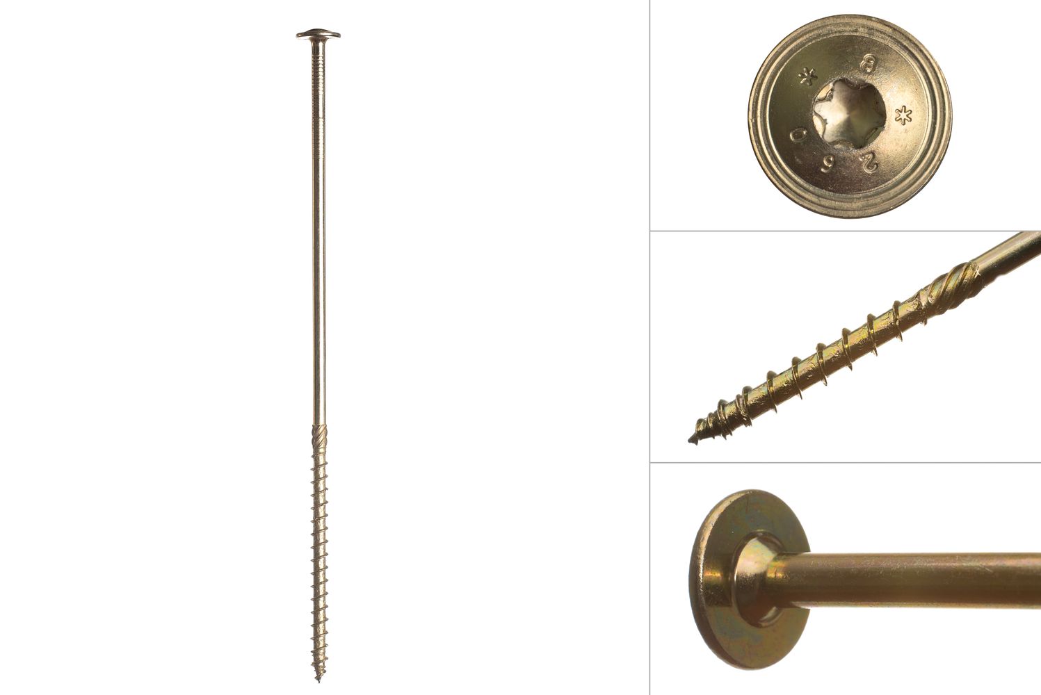 Wood Construction Screws Yellow Galvanized 6 0 X 280 Mm